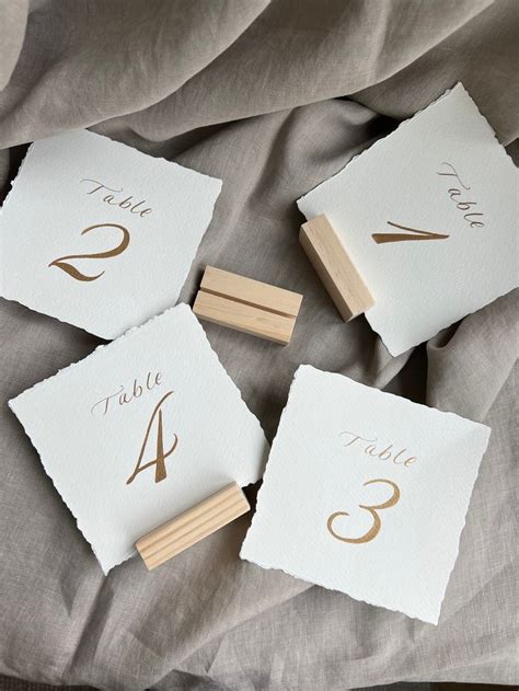 5x5 In Hand Torn Table Numbers Personalized Table Numbers Etsy