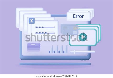 3d Window Computer Popup Error Window Stock Vector Royalty Free 2087397814 Shutterstock