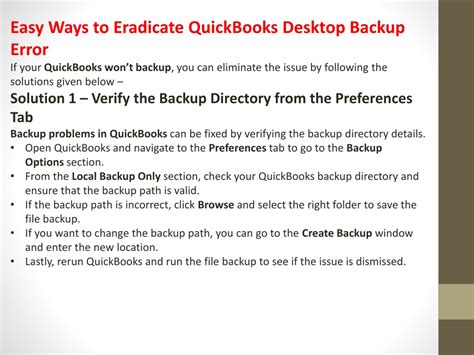 PPT Get Rid Of The QuickBooks Backup Failed Issue Once And For All PowerPoint Presentation