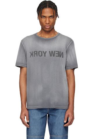 Helmut Lang 灰色 Garment Dyed New Yor T 恤 SSENSE