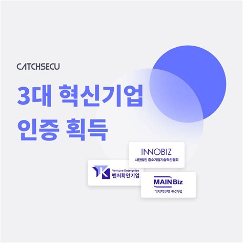 캐치시큐catchsecu On Linkedin 저희 오내피플이 중소벤처기업부에서 주관하는 혁신형 기업 3대 인증을 모두