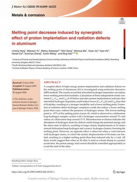 Melting Point Decrease Induced By Synergistic Effect Of Proton