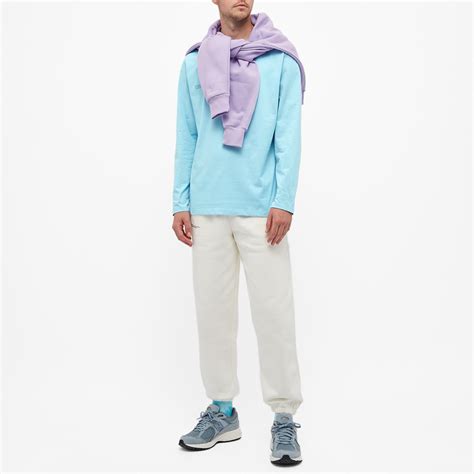 Pangaia Long Sleeve Organic Cotton T Shirt Celestial Blue End Dk