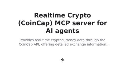 Realtime Crypto Coincap Mcp Server For Ai Agents