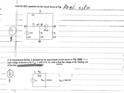 Solved Write The Kcl Equations For The Circuit Shown In