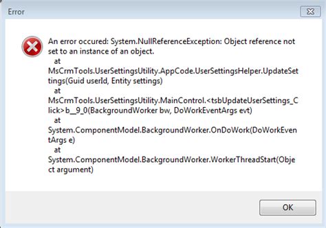 NullReferenceException Issue 22 MscrmTools MsCrmTools