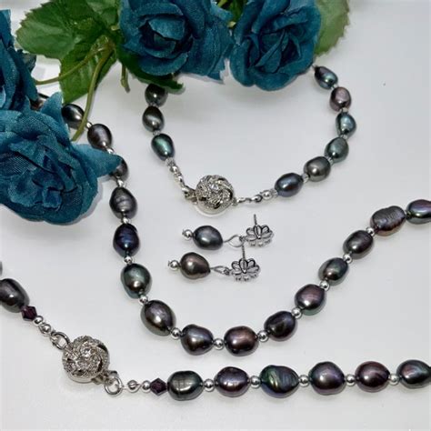 Peacock Colored Pearls Etsy