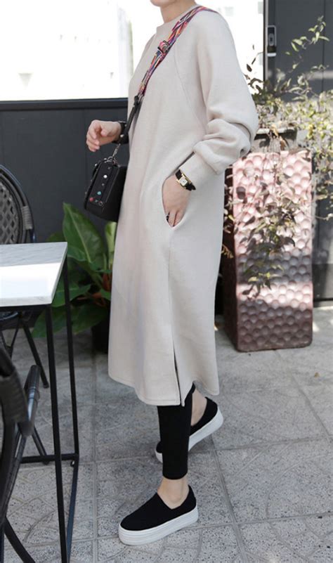 Miamasvin Plain Raglan Sleeve Midi Dress Kstylick Latest Korean