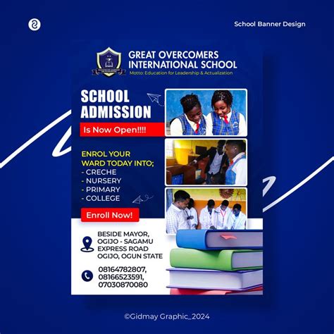 School Poster Design School Admissions School Banner School Posters