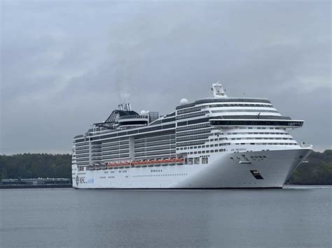 Cruise Ship Msc Preziosa Kiel Fjord May 1st 2022 Arrival Kiel