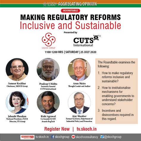 Making Regulatory Reforms Inclusive And Sustainable Skoch Tv