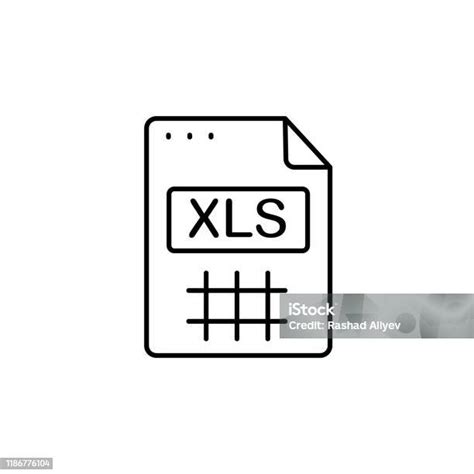 File Dokumen Ikon Xls Garis Sederhana Garis Vektor Kerangka Ikon Untuk