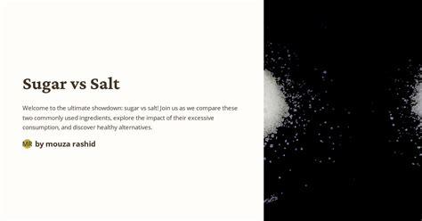 Sugar Vs Salt