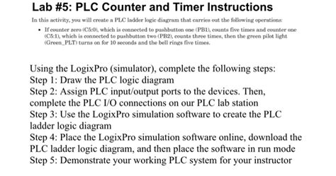 Solved Lab PLC Counter And Timer Instructions In This Chegg Com
