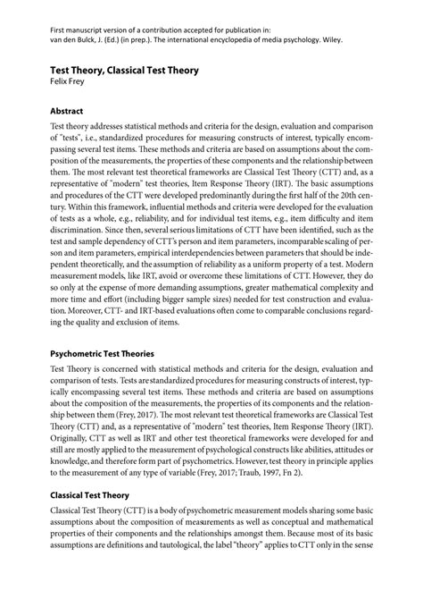 pdf test theory and classical test theory