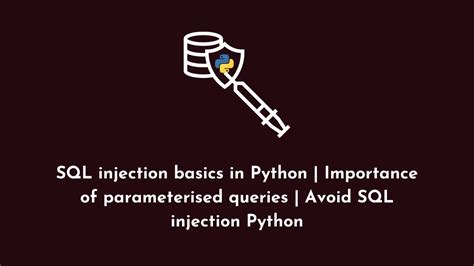 Sql Injection Basics In Python Importance Of Parameterised Queries Avoid Sql Injection
