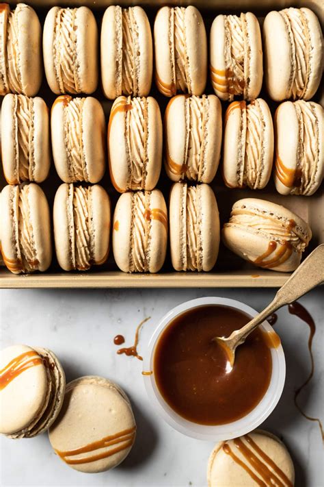 Salted Caramel Macarons The Floured Table With Homemade Caramel