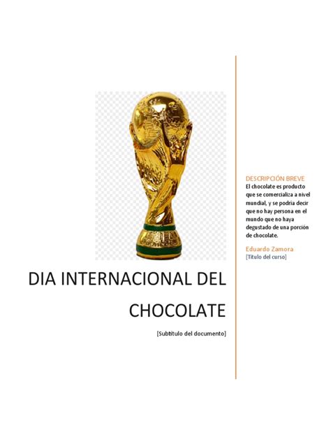 Día Internacional Del Chocolate Pdf Chocolate Comida Y Bebida