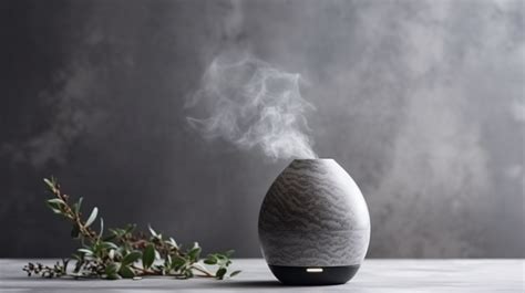 Elegant Diffuser Creating An Aromatic Ambiance On A Textured Gray Table