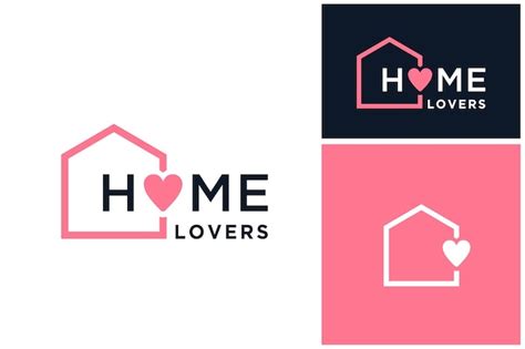 Premium Vector Home Heart Love Shape Word Mark Lettering Typography