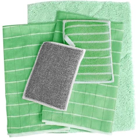 Lot 5 Chiffon Microfibre Bambou Vitre Eponge Lavable Réutilisable