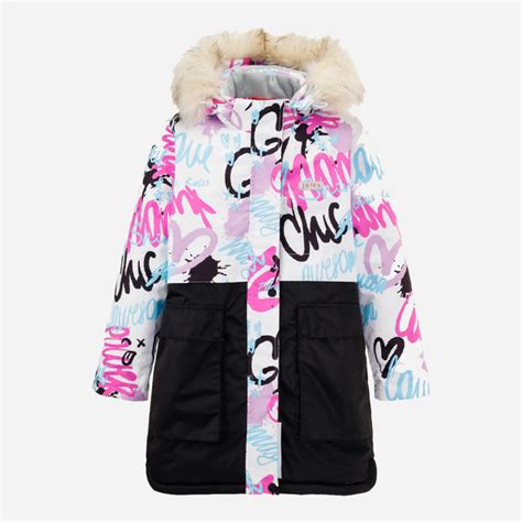 Детская зимняя куртка парка длинная для девочки Joiks Winter 25 G 68 116 см Белый Розовый