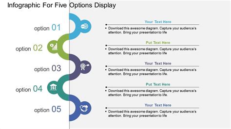 Infographic For Five Options Display Powerpoint Template