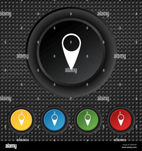 map pointer icon gps location symbol set colourful buttons vector