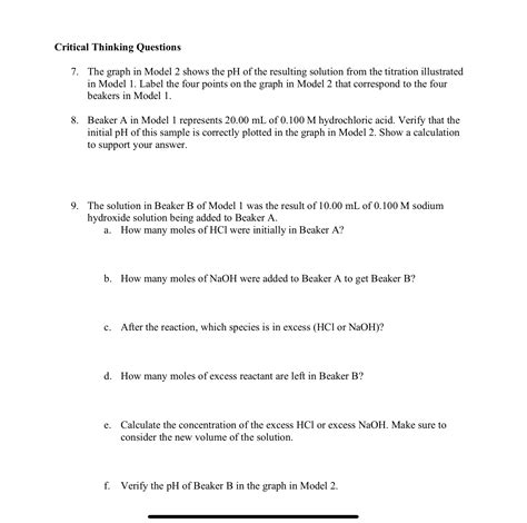 Mndel 2 A Titration Curvern7 The Graph In Model 2