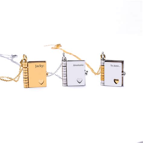 Personalized Book Locket Necklace Fabulove