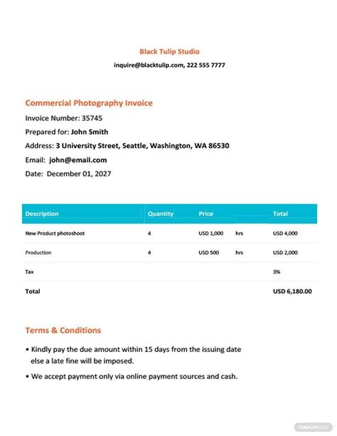 Free Commercial Invoice Templates Editable And Printable
