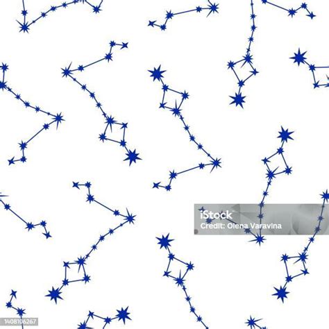 조디악 물고기자리 별자리 이음새가 없는 패턴 간단한 벡터 일러스트레이션 미래 사건 예측을 위한 점성술 별자리 기호 선과 연결된 별 0명에 대한 스톡 벡터 아트 및 기타