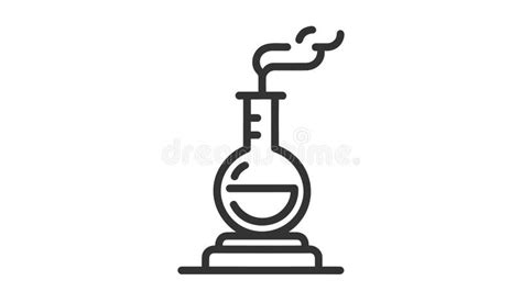Black Outlined Vector Illustration Of Laboratory Equipment Stock Vector