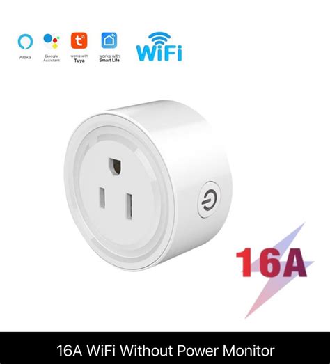 Tuya WiFi Smart Plug Socket US 16A Adaptor Wireless Remote Control Works With Amazon Alexa And
