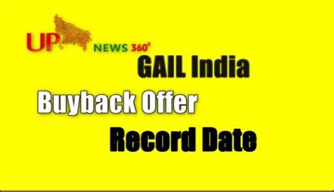 Gail Buyback Offer गेल इंडिया Record Date And Acceptance Ratio