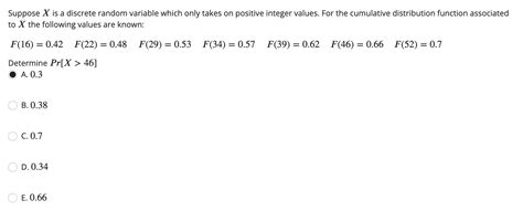 Solved Suppose X Is A Discrete Random Variable Which Only Chegg