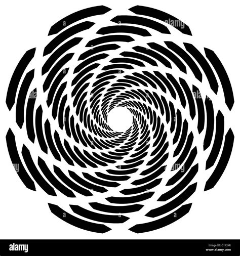 Circular Rotating Spiral Vortex Element Motif Abstract Geometric Shape Non Figural