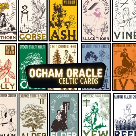Celtic Ogham Oracle Cards Printable Junk Journal Art Etsy