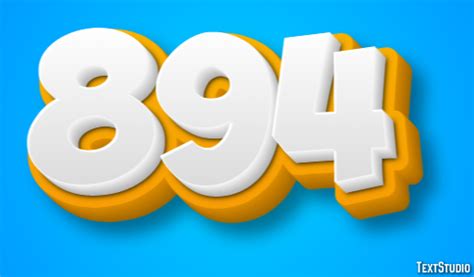894 Text Effect and Logo Design Number