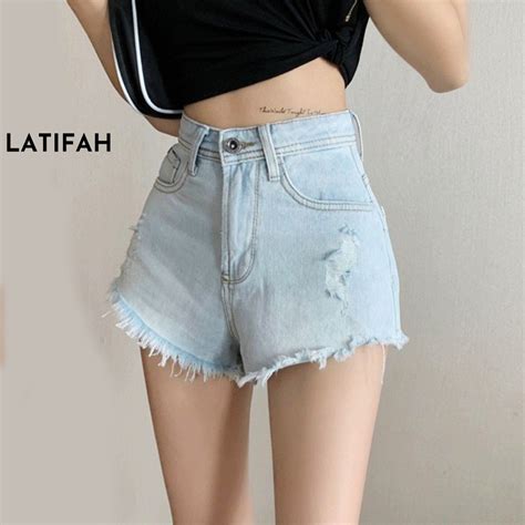 Quần Short Jeans Nữ Latifah Tua Lai Qs029 Ulzzang Phong Cách Hàn Quốc