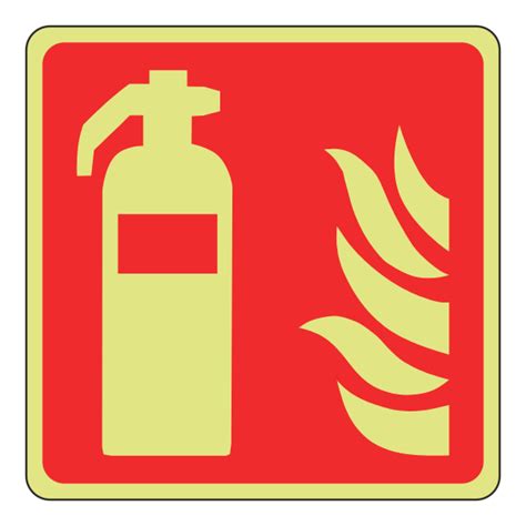 Photoluminescent Fire Extinguisher Sign Logo