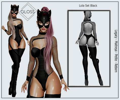 Second Life Marketplace Gloss Lola Set Black