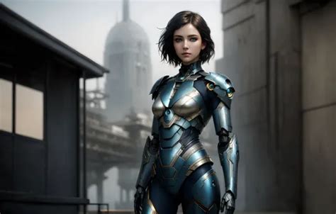 Обои Girl Fantasy Armor Art Day Digital Art Fantasy Art Cyborg