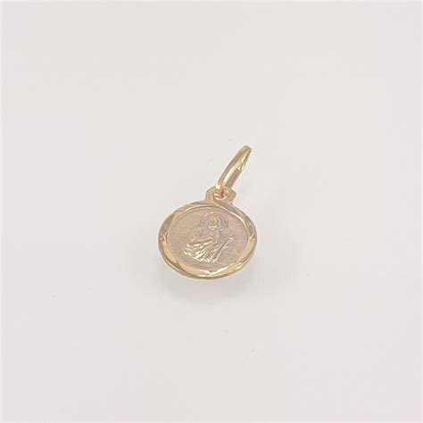 Medalla Redonda Mm San Judas Tadeo Oro Amarillo Kts EUROGEMS