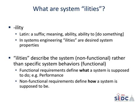 Ppt Proposed Unified “ Ility” Definition Framework Powerpoint