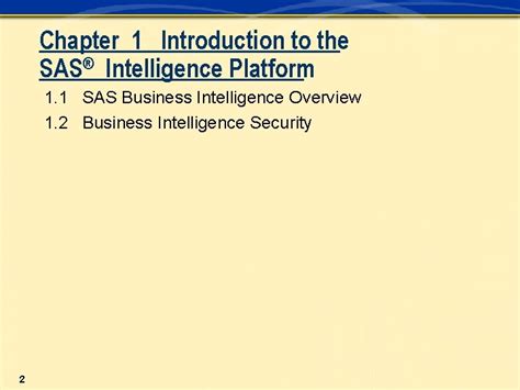 Introduction To The Sas Business Intelligence Client Tools