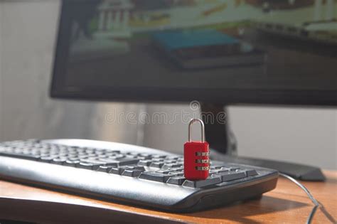 Padlock With A Computer Cybersecurity And Digital Data Protection Stock Illustration