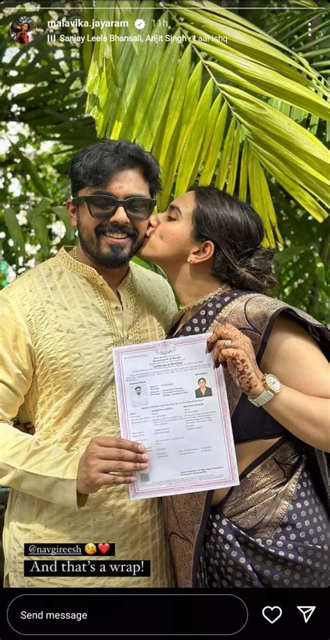 Malavika Jayaram Drops First Picture With Her Fiance Navaneeth Gireesh
