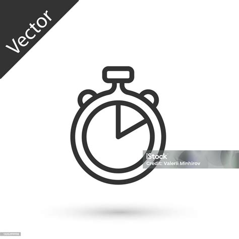 흰색 배경에 격리 된 회색 라인 스톱워치 아이콘 시간 타이머 기호입니다 크로노미터 기호 벡터 2 위 상 종류에 대한 스톡 벡터