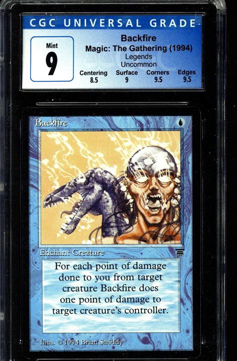 Magic The Gathering Legends Backfire Cgc 9 Near Mint Nm Da Card World